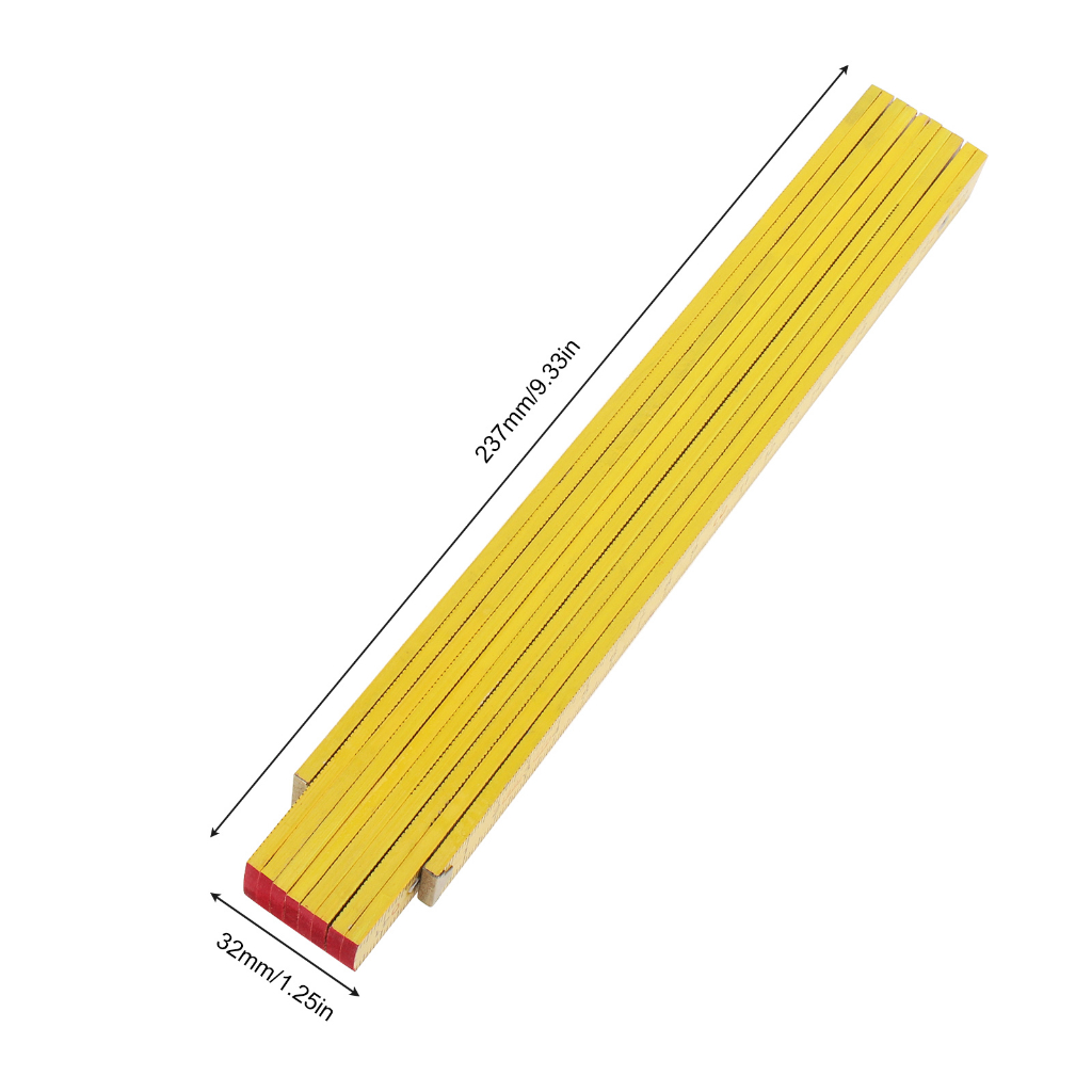 2m Yellow Folding Wooden Ruler for Drawing Teaching / Carpenters with ...