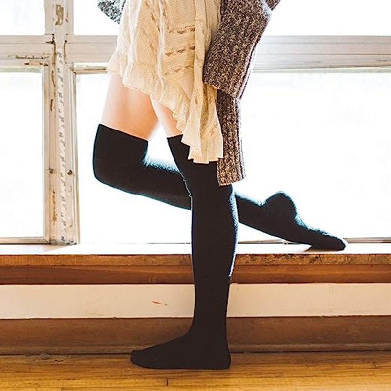 A pair Women Velvet Elastic Long Tube Stockings Over-knee Thigh ...