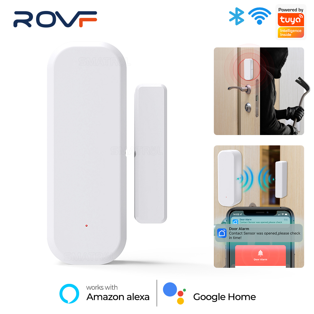 ROVF Tuya Smart Wi-Fi Door Sensor Open / Closed Detectors Compatible ...