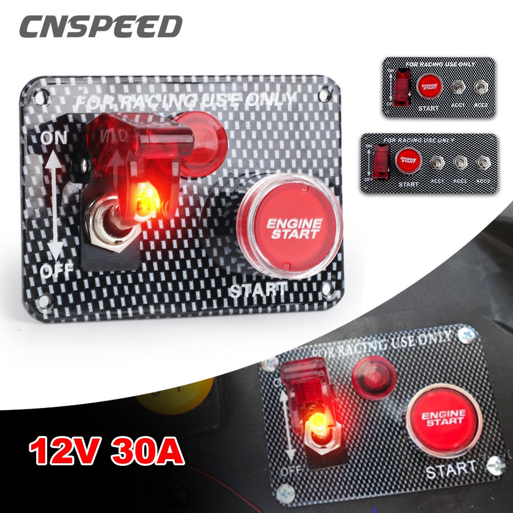 CNSPEED Car Engine Start Button Rocker Toggle Switch 12V LED Panel ...