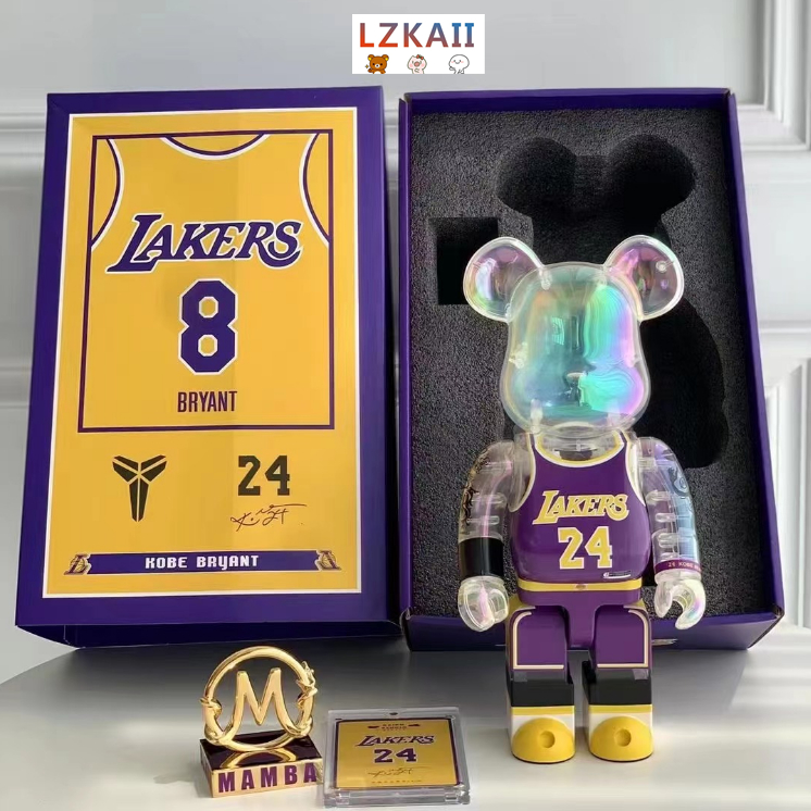 Bearbrick × NB@ - Kobe Bryant Lakers No. 24 400% 28 cm Black Mamba ...