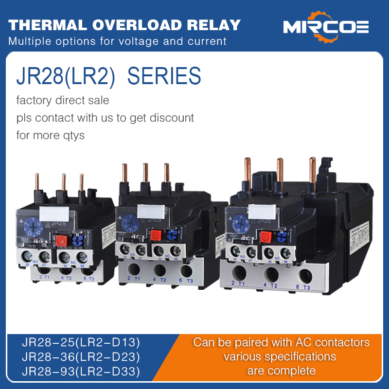 Thermal Overload Relay JR28(LR2-D) for AC Contactor CJX2(LC1-D) With 220V LR2-D13(7-10A) (9-13A ...