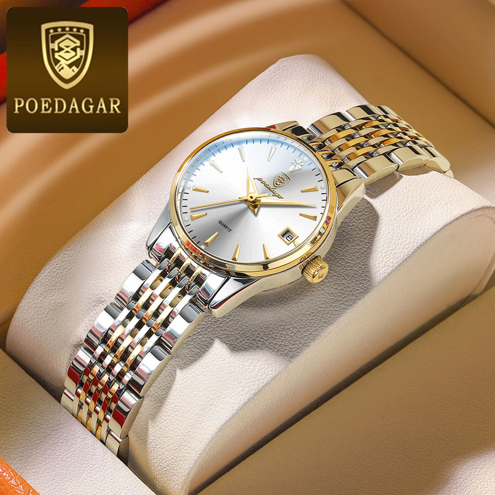 POEDAGAR Watch For Woman Waterproof Original Fashion Relo Women Gold ...