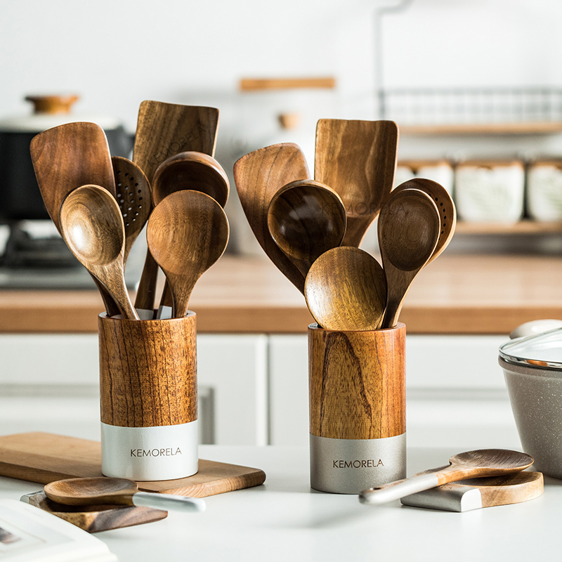 Solid Wood Cooking wooden Tableware cooking tool spatula non-stick ...
