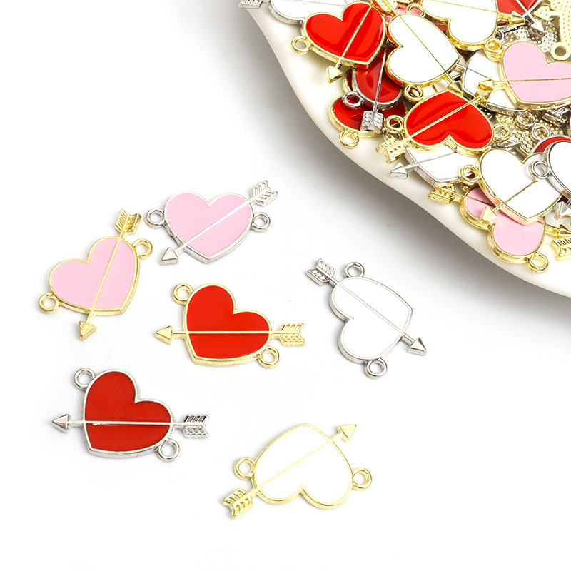 Creative An Arrow Pierces The Heart Design Enamel Connectors 10pcs ...
