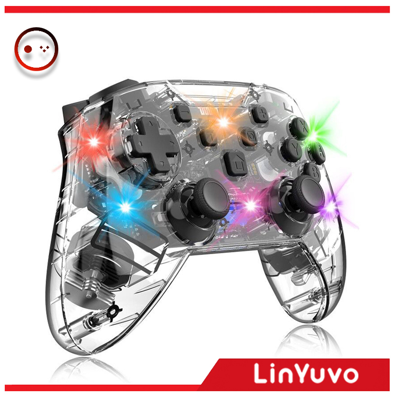 LinYuvo Transparent Nintendo Switch Controller Pro Game Controller for ...