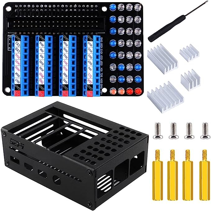 52Pi Raspberry Pi GPIO Screw Terminal Block Breakout Board HAT Kit with ...