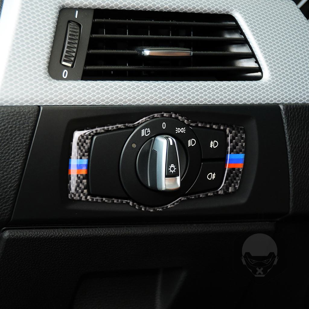 Bmw E90 E93 E92 Headlight Switch Decorative Frame Carbon Fiber Interior ...