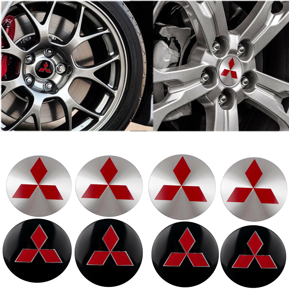 4Pcs 56mm Car Tires wheel Accessories Hubcaps Sticker For Mitsubishi ...