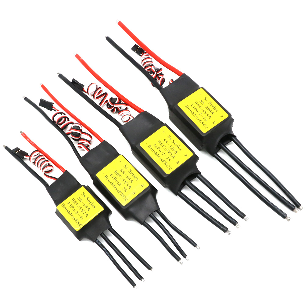 SS Series ESC 50A 80A 125A 200A Brushless ESC With Heat Sink for RC ...