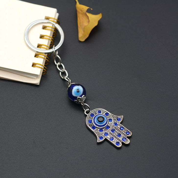 Blessed Evil Eye Keychain for Women Men Lucky Blue Eye Resin Key Ring ...