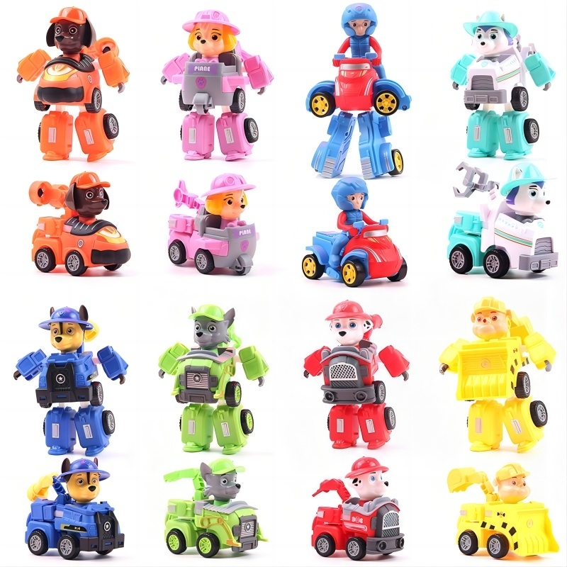 Paw Patrol Transformation Toy Car Dog Rescue Team Cartoon Transforming ...