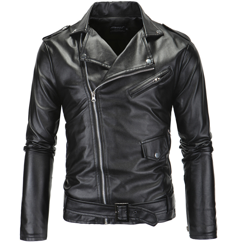 m-4xl street zipper leather jacket man casual pu leather jacket ...