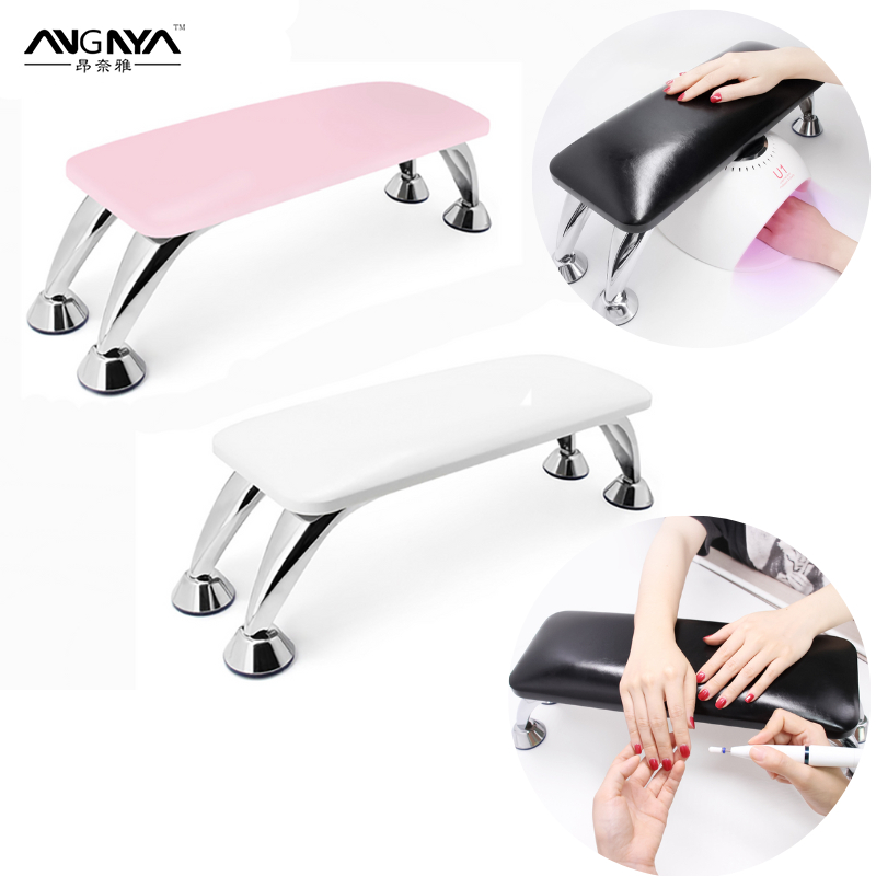 ANGNYA Superior Quality Black Genuine Leather Hand Pillow Rest Manicure ...