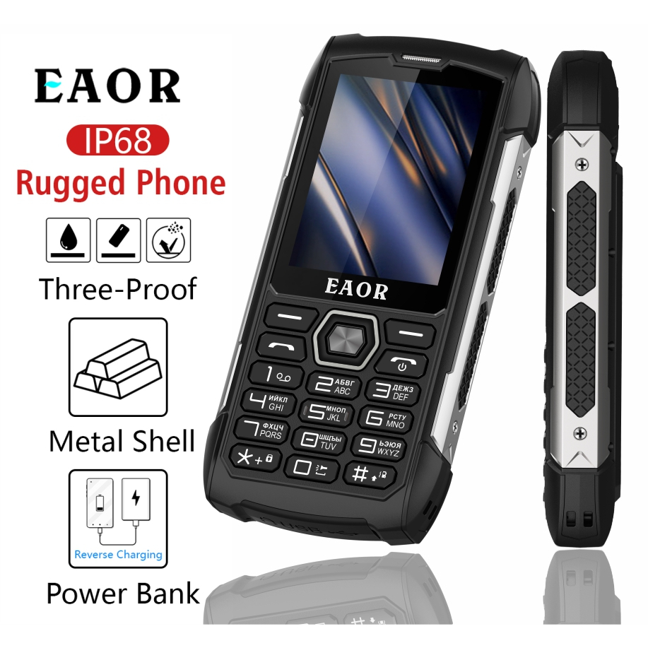 EAOR 2G Rugged Flashlight 4000mAh Big Battery IP68 Waterproof Phpone 2.8 IPS large screen 0.3M ...