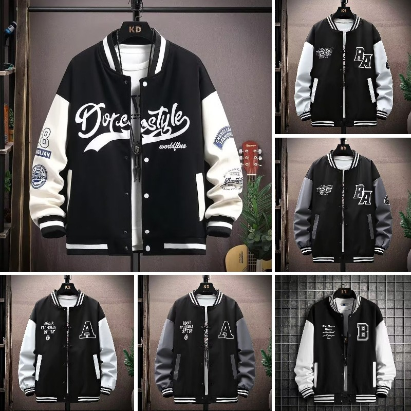 Fashion Loose Varsity Jacket For Men Korean Baseball Jacket For Men ...