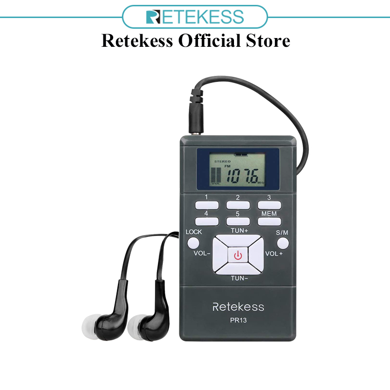 Retekess PR13 Portable FM Radio Receiver Mini Walkman Radio AAA Battery ...