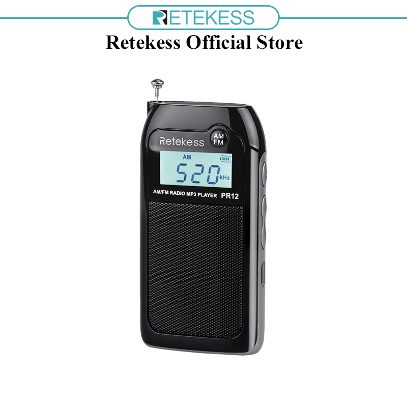 RETEKESS PR12 Mini AM FM Radio with Speaker Personal DSP Radio Support ...