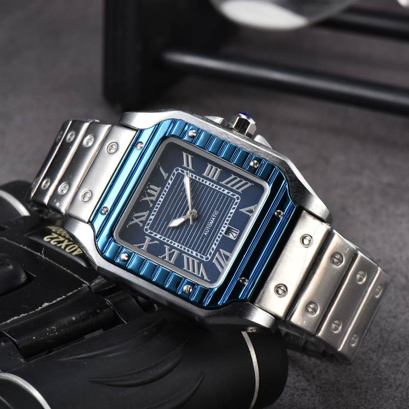 Men Quartz Square Watch Smooth Walking Time Calendar | Shopee Philippines
