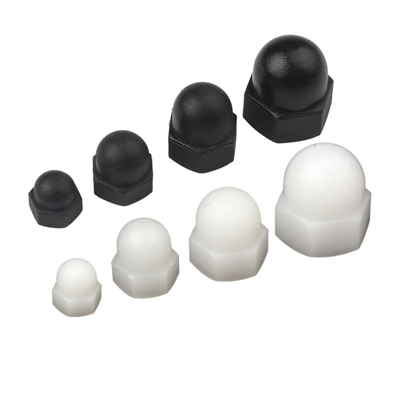 Nylon Dome Nut Set M3 to M20 Plastic Nuts Half Round Acorn Cap Hex Nut ...