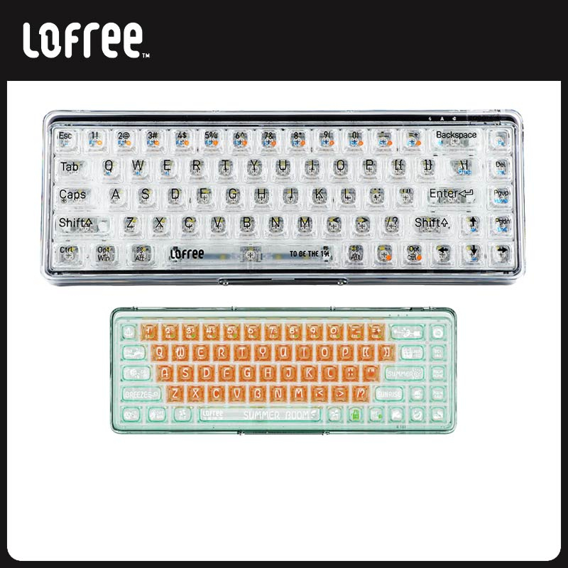 lofree 1% transparent clear orange soda mechanical wireless keyboard ...