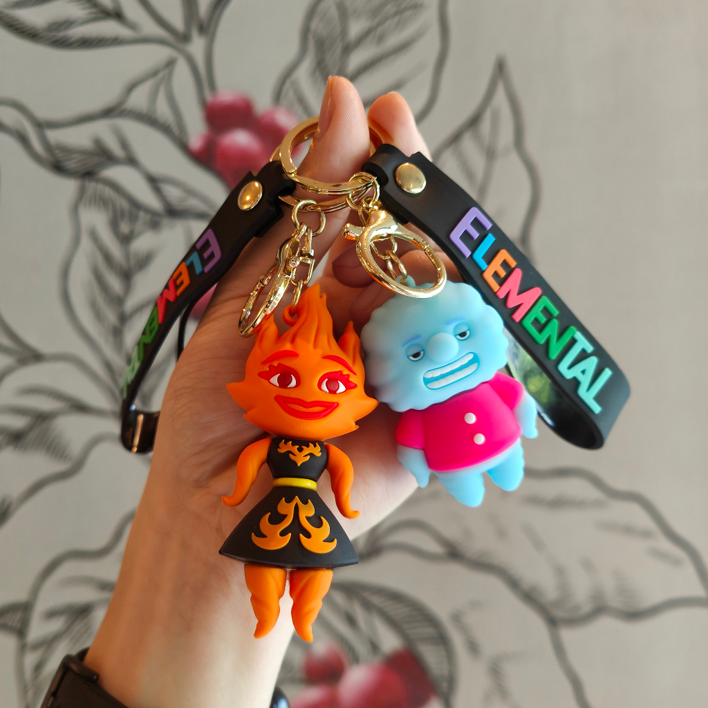 Cartoon Elemental Doll Keychain Elements Doll Backpack Pendant Car ...