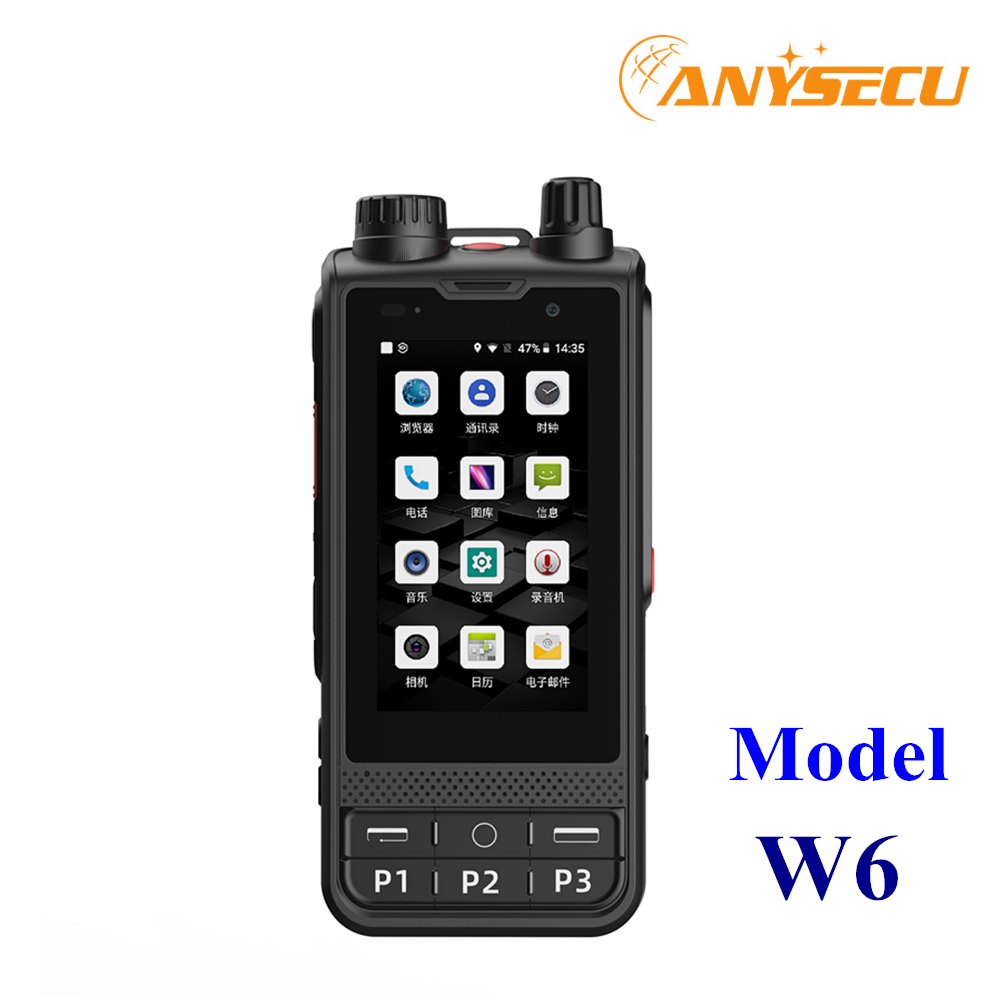 ANYSECU W6 4G Network Radio Android Unlock LTE/WCDMA/GSM POC RadioWalkie Talkie Real PTT Zello ...