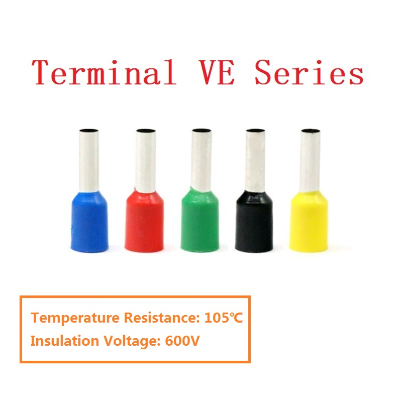 100pcs VE Tubular Terminal Electrical Cable Connector Brass Pipe 12mm ...