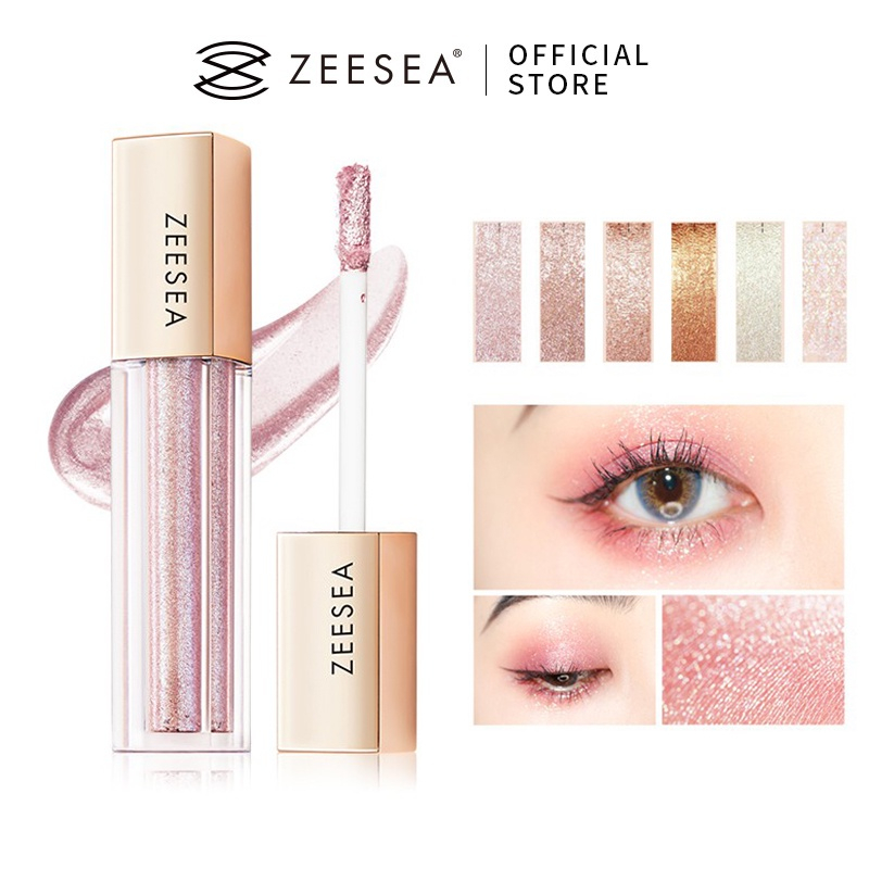Zeesea Single Color Liquid Eyeshadow Glitter Shimmer Lightweight Quick ...