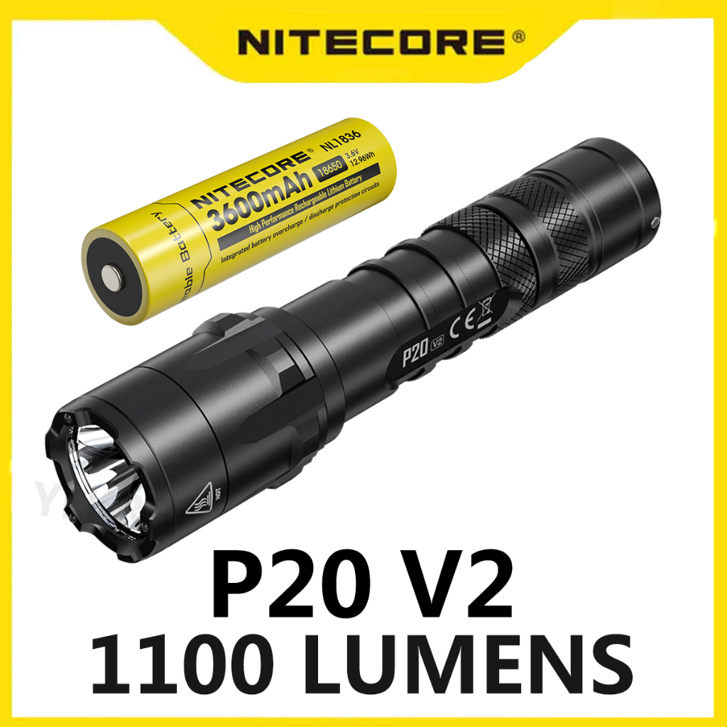 NITECORE P20 V2 1100 Lumens CREE XP-L2 V6 LED Beam 222m Search and Rescue Sports Flashlight ...