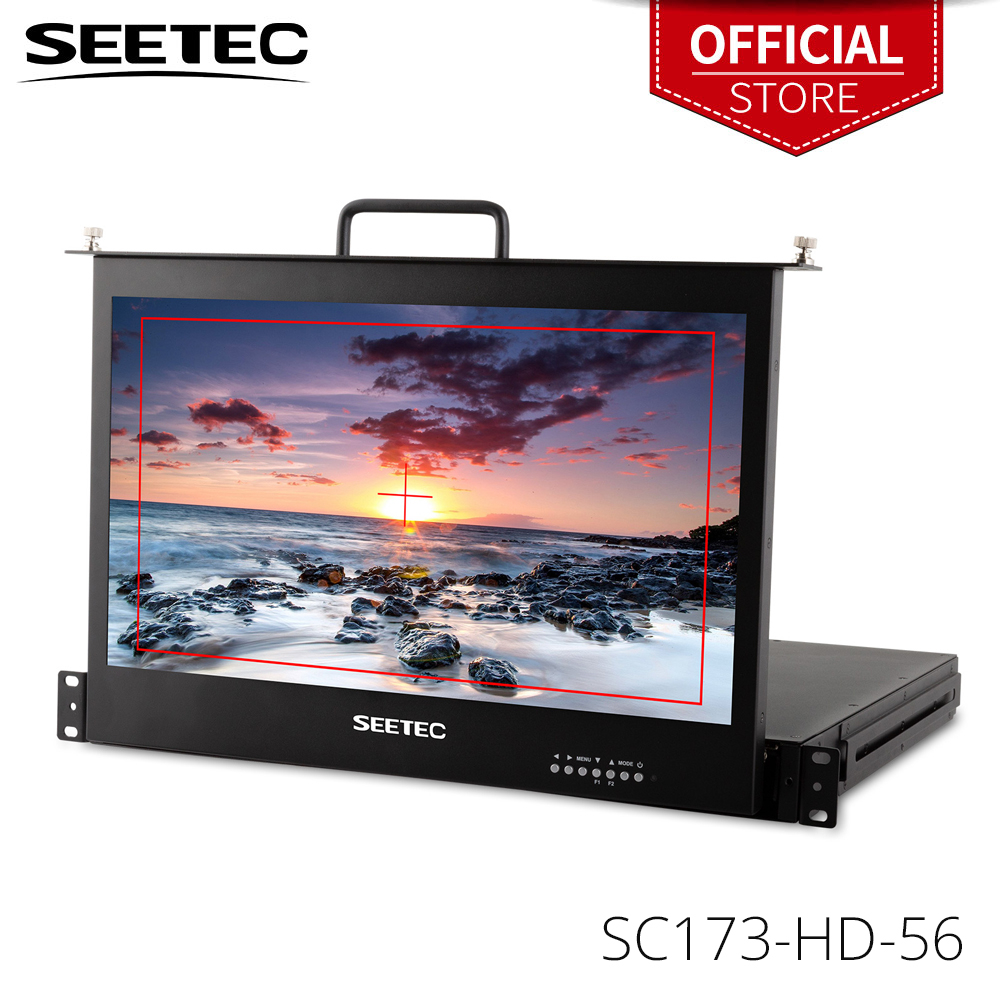 SEETEC SC173-HD-56 17.3 Inch 1RU Pull Out Rack Mount Monitor Full HD ...