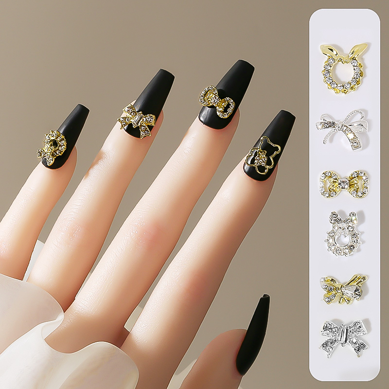 Born Pretty 3d Nail Decoration Bowknot Butterfly Alloy Jewelry Silver ...