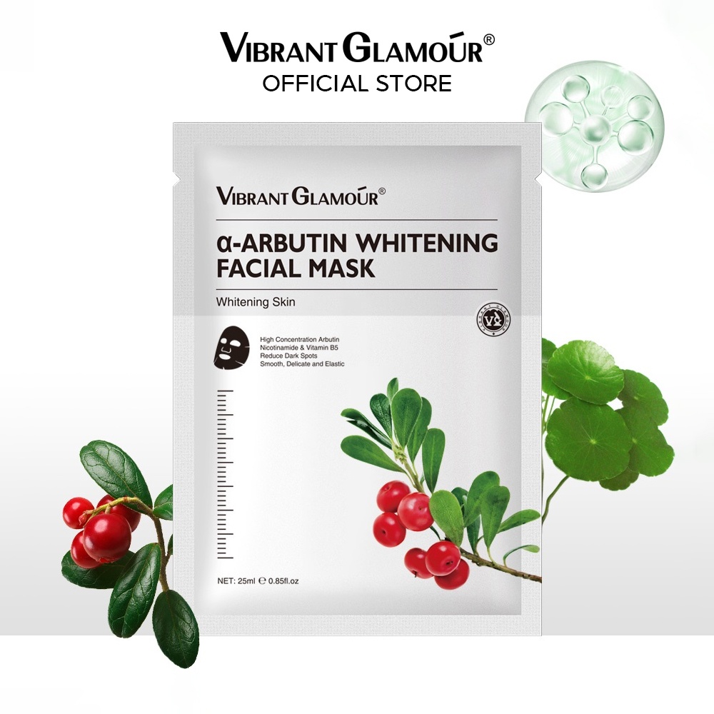 VIBRANT GLAMOUR α-Arbutin Whitening Facial Mask Hydrating Face Sheet ...