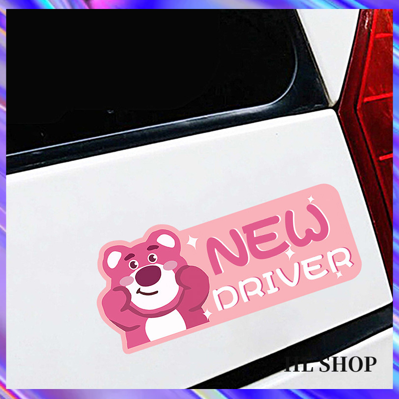 HL Cartoon Sticker Strawberry Bear NEW DRIVED New Driver Cartoon Cute ...