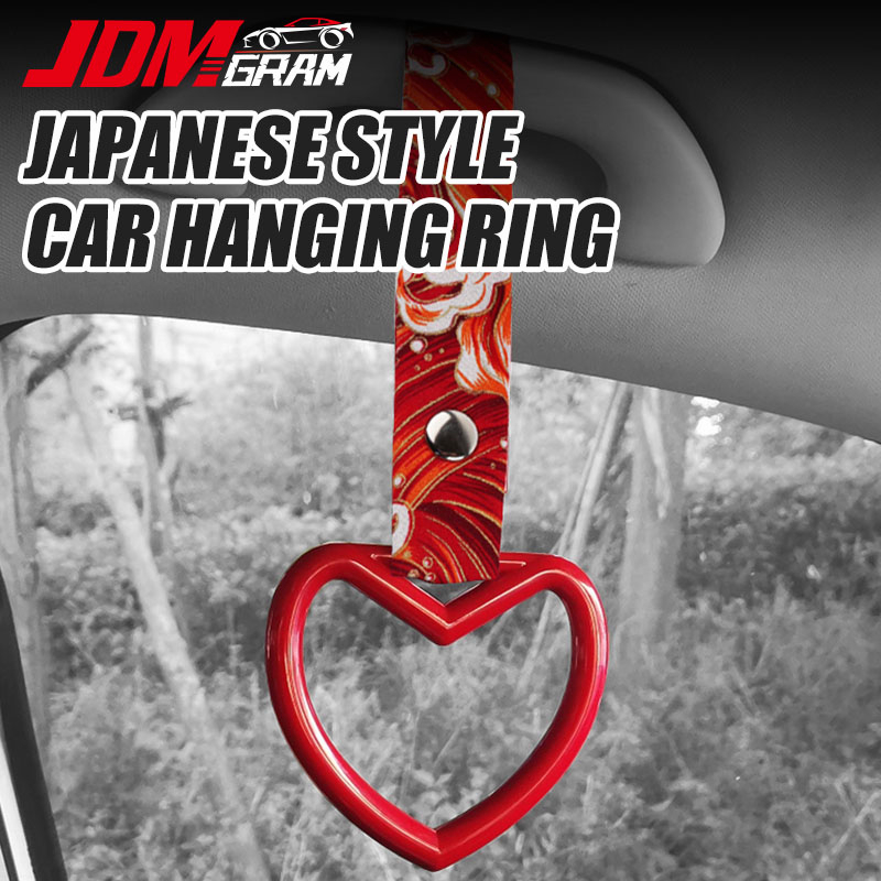 JDMGRAM JDM Car Roof Love Pull Ring Hanging Handle Charm 1PC Universal ...