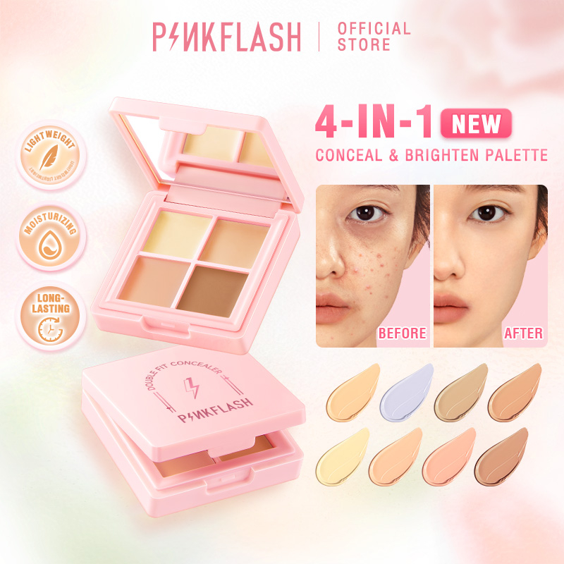PINKFLASH Full Coverage Concealer Palette Flawless High Coverage Lightweight Moisturizing ...