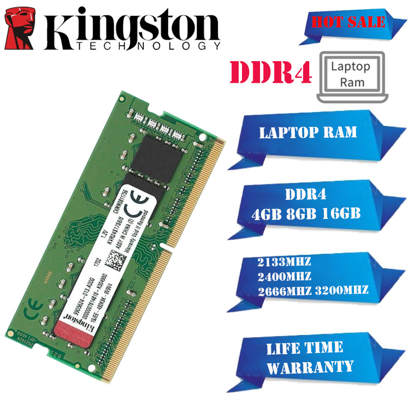 Kingston DDR4 RAM 4GB 8GB 16GB 2400/2133/2666/3200Mhz Laptop Memory ...