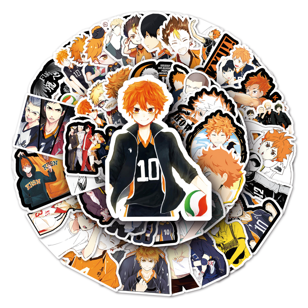 Funny 52pcs Cartoon Haikyuu Stickers Japanese Anime Waterproof DIY ...