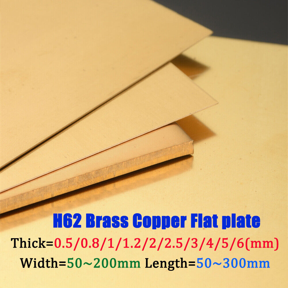 Rectangles Brass Sheet 0.5~6mm Thick H62 Copper Flat Block Metal Raw ...