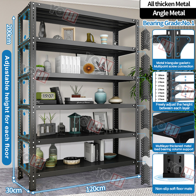 7/6/5 Layer 200*200 Steel Rack Metal Rack Boltless Rack Heavy Duty ...