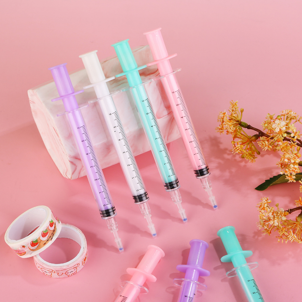 Color Syringe Gel Pen Creative Stationery Simulation Syringe Syringe ...