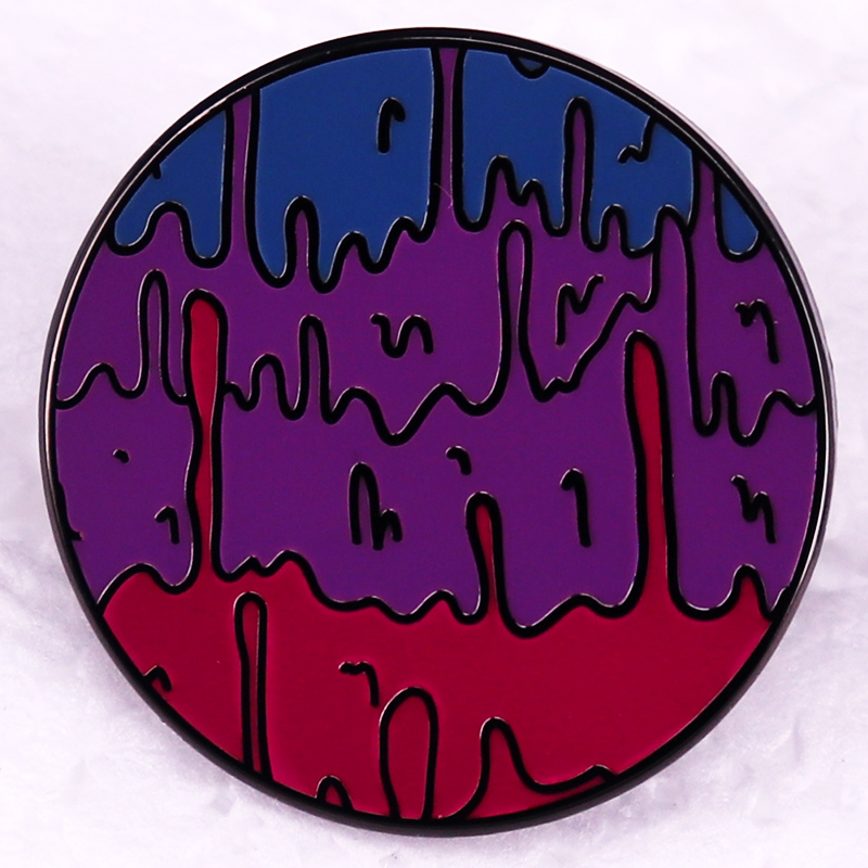 Pastel Melting Bisexual Pride Enamel Pin LGBTQ button badge brooch ...