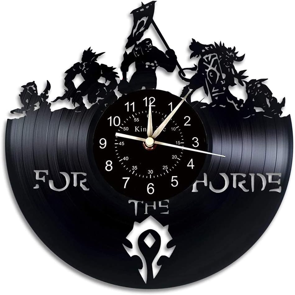 Vinyl wall clock, large clock with World of Warcraft theme wall ...