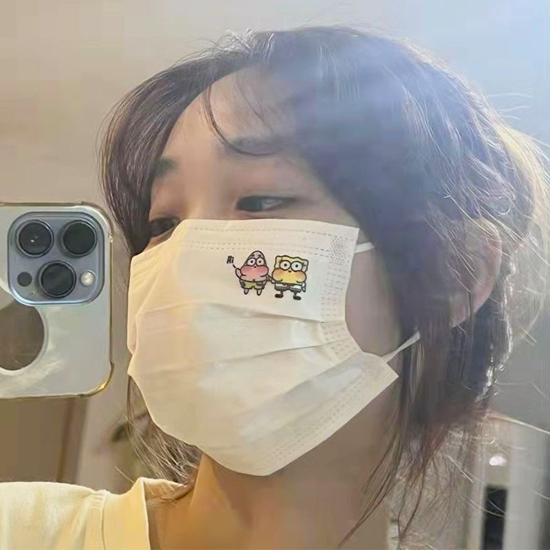 10/20/50pcs IndividuallyPacked Sponge Bob Mask 3PLY Cartoon Disposable ...