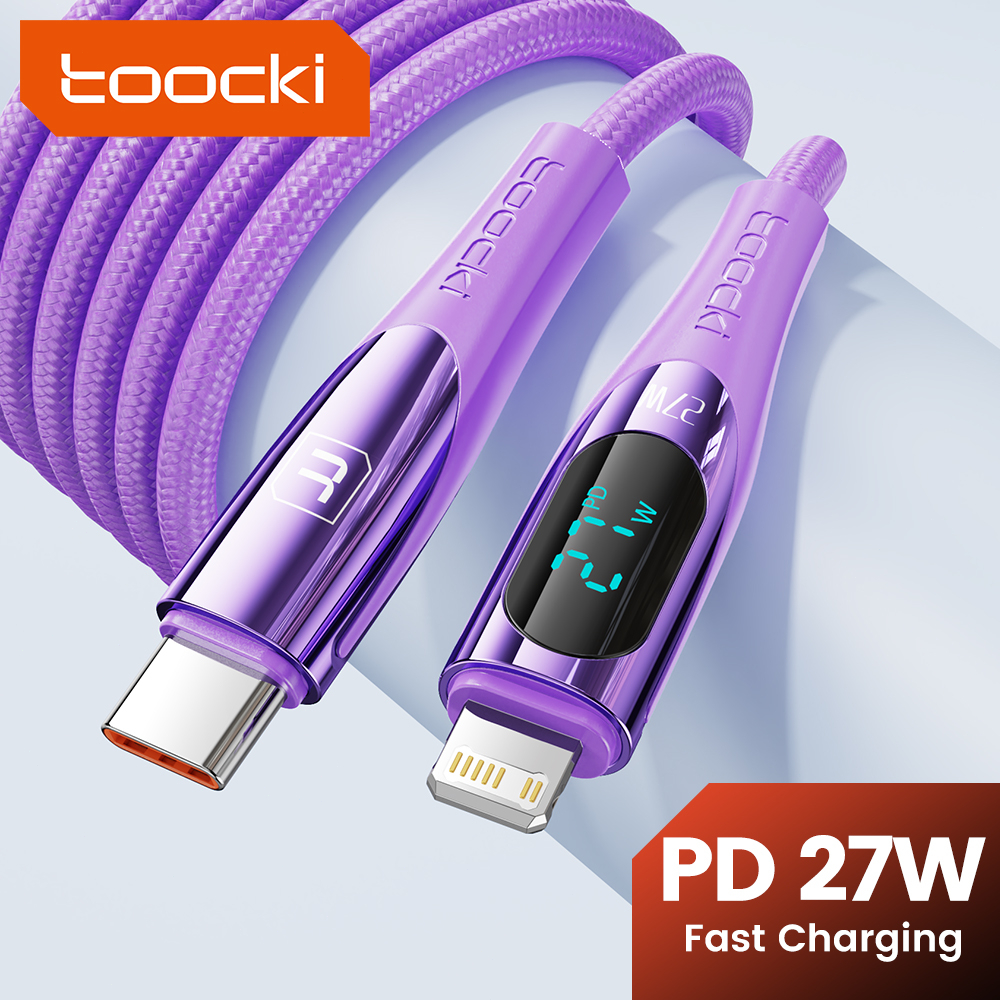 Toocki 27w USB C Pd Cable Fast Charging Type Digital Display Data Cord ...