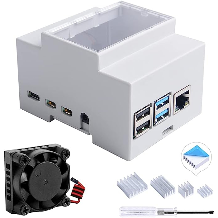 52pi Raspberry Pi 4 Case With Fan Geeekpi Din Rail Case For Raspberry