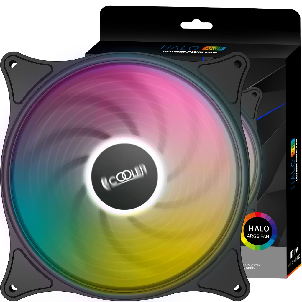 PCCOOLER 140mm Fan, High Performance 140mm RGB PWM Fan, ARGB 3-Pin PC ...