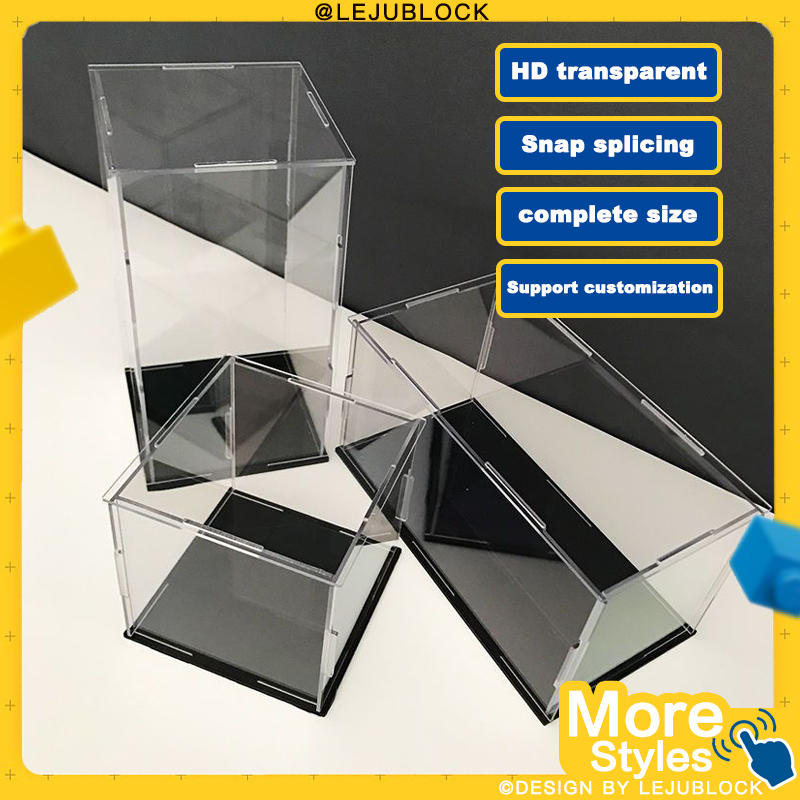 【LEJUBLOCK】Clear Acrylic Display Case Dustproof Protection Showcase for Gundam Action Figures ...