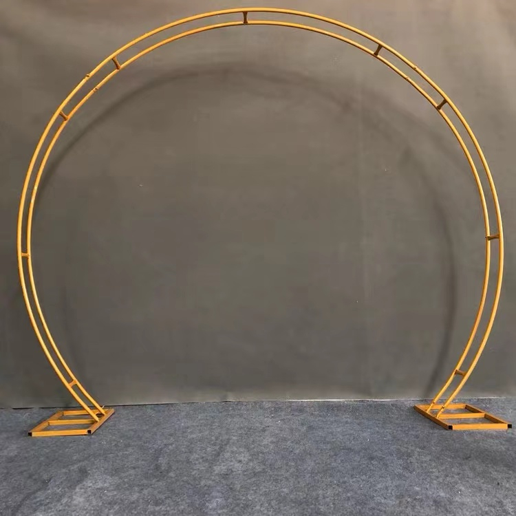 New wedding double-pole arch wrought iron shelf wedding gold arch semi ...