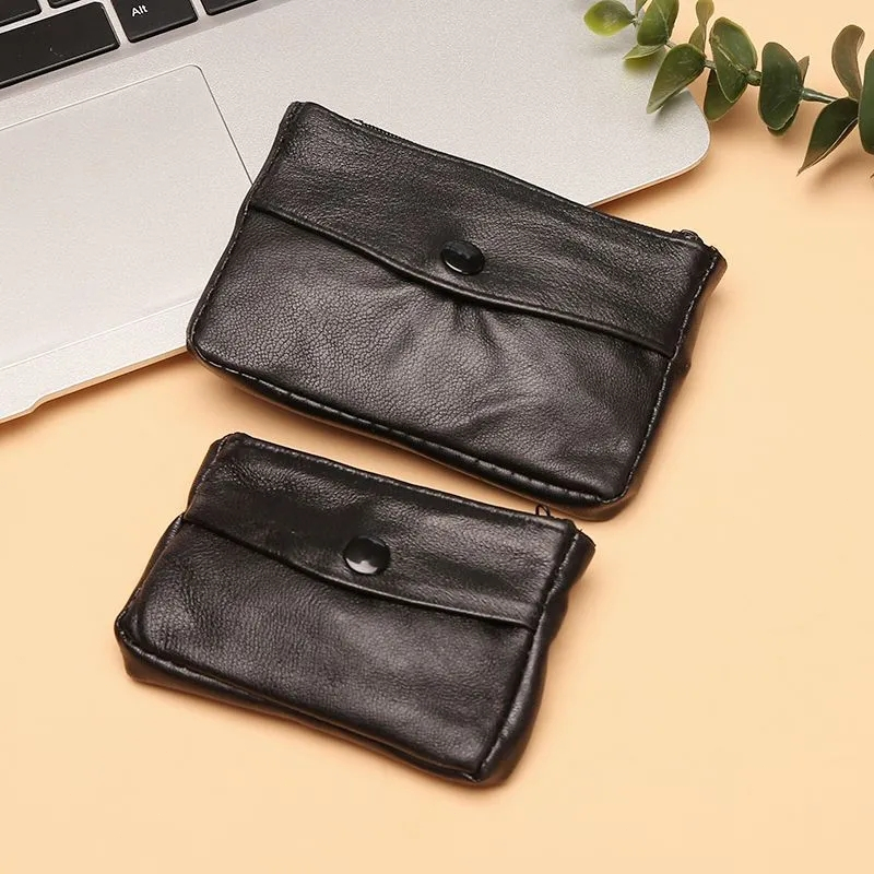 Genuine leather portable Small wallet card bag coin bag ultra-thin ...